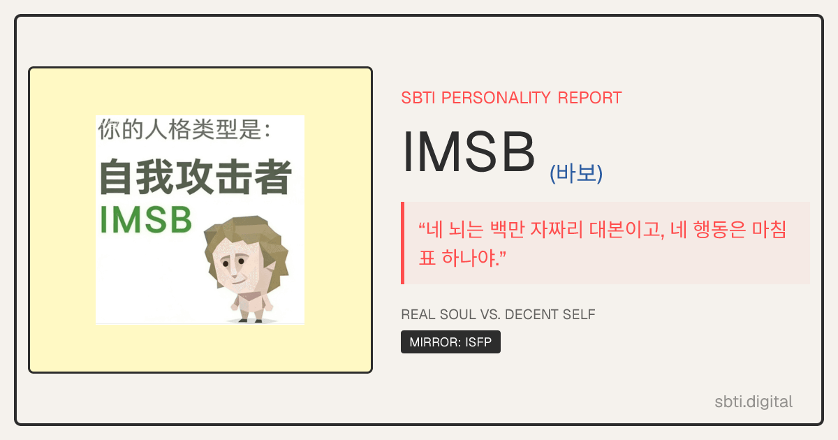 SBTI IMSB (바보) | SBTI 성격 테스트
